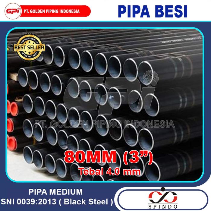 Jual Pipa Besi Black Steel Medium SNI Merk Spindo,1/2" s/d 4" - Update ...