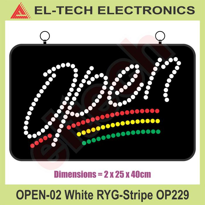 Jual LED Logo Sign Board Tanda Buka OPEN2 Merah Kuning Hijau Biru Putih ...