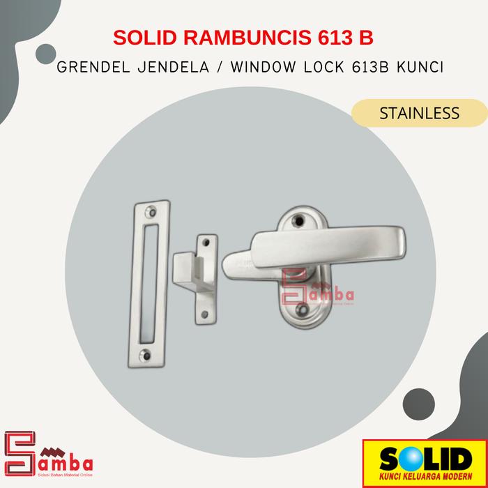 Jual SOLID RAMBUNCIS 613 B | GRENDEL JENDELA / WINDOW LOCK 613B KUNCI ...