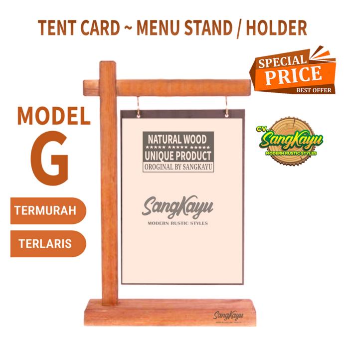 Jual Tempat brosur tent card tent card kayu tent holder display menu ...