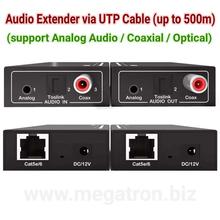 Jual Audio Extender via UTP Cable (up to 500m) - Support Analog ...