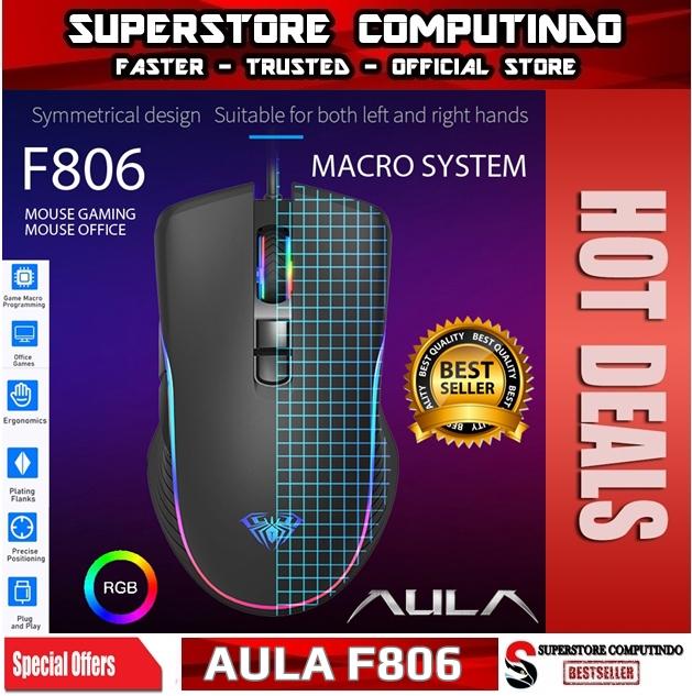 Promo Mouse Gaming AULA F806–2400DPI-RGB Backlight-Macro-7 Buttons - Jakarta Pusat ...
