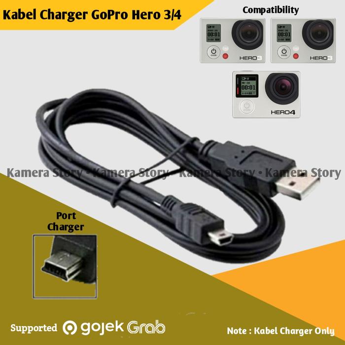 Jual Kabel Data Mini USB Type B Cable Charger Cas Gopro Hero 3 Hero 4 ...