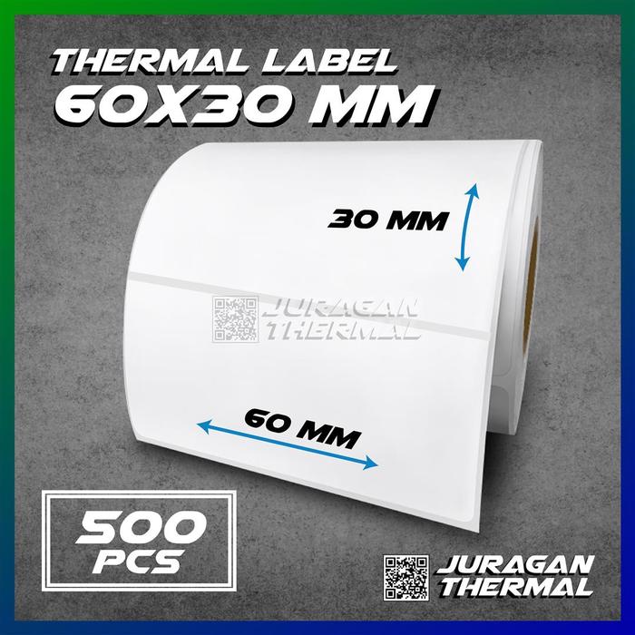 Jual Sticker Label Thermal 60x30 mm Kertas Stiker Printer Barcode 60 x ...