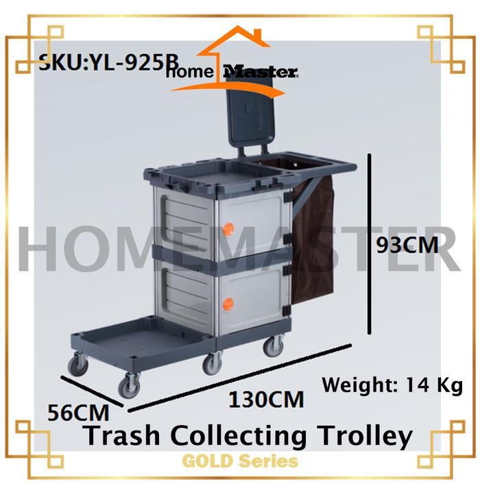 Jual Troli/Trolly Janitor Trash/Sampah Kebersihan 130x56x93 Cm YL925B ...