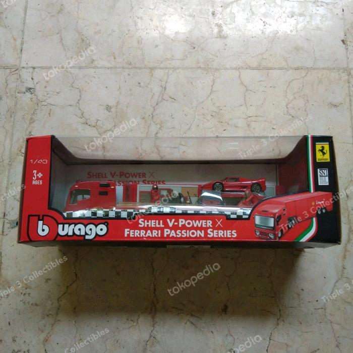 Jual Diecast 1/43 Skala Scale 1:43 Burago SHELL FERRARI TRUCK HAULER ...