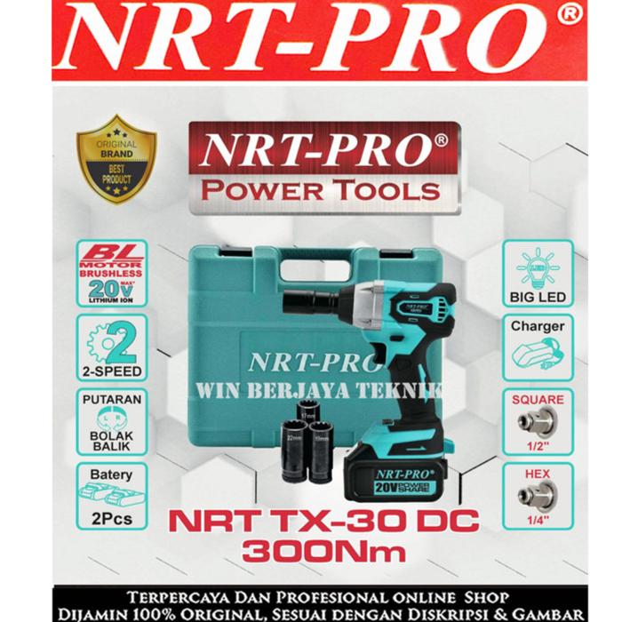 Jual NRT-PRO TX30DC Mesin Bor Impact Wrench Cordless Baterai TX 30 DC ...