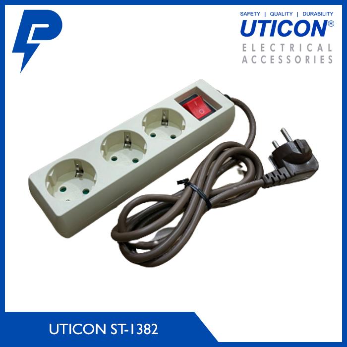 Jual Uticon Stop Kontak Terminal 3 Lubang + Kabel 1,5 Meter ST-1382 ...