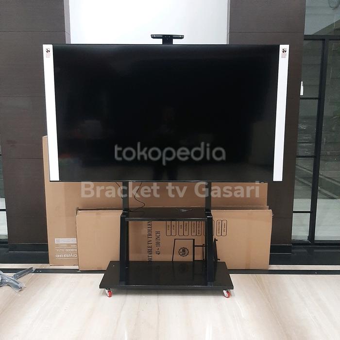 Jual Bracket tv standing roda 40 inch s/d 100 inch super kokoh ...