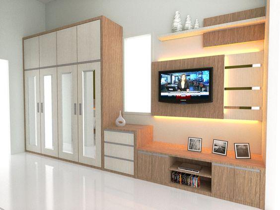 Jual backdrop tv minimalis gantung meja rak custom jakarta - Jakarta ...