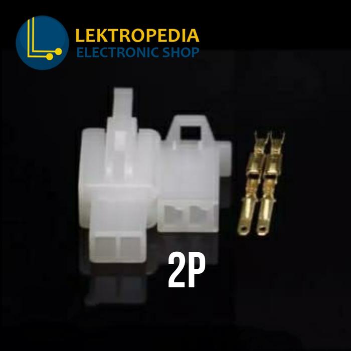 Jual Soket Plastik 2p KECIL + SKUN Motor Kabel Konektor 2pin 2 p pin ...
