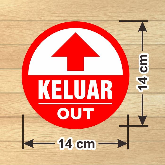 Jual Sticker Tanda Masuk Keluar Stiker Bundar Vinyl Sign In Out 14 cm ...
