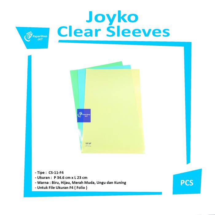 Jual JOYKO MAP L PLASTIK BENING CLEAR SLEEVES CS-11-F4 BIRU PASTEL ...