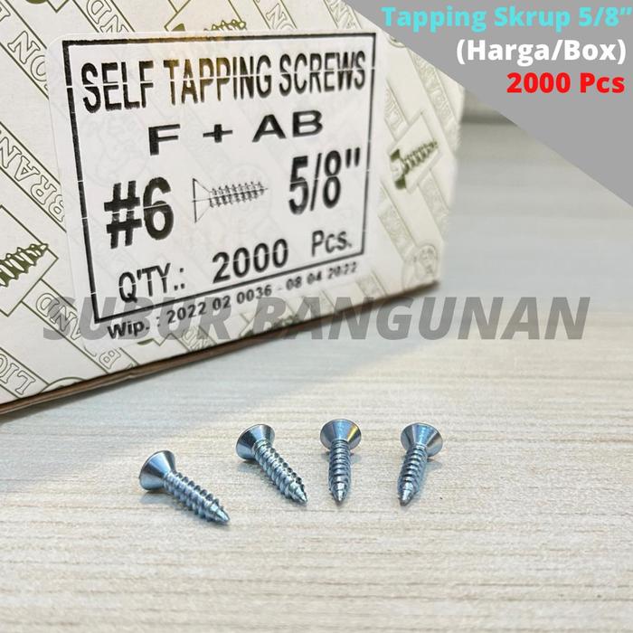 Jual Skrup Tapping FH (+) 6 x 5/8 Inch / Sekrup Putih 6 x 1,5 Cm (BOX) - Kota Makassar - Subur ...