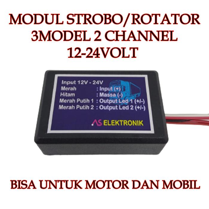 Jual Modul strobo 2 channel 3 mode auto 12V - 24V /modul rotator 2 ...
