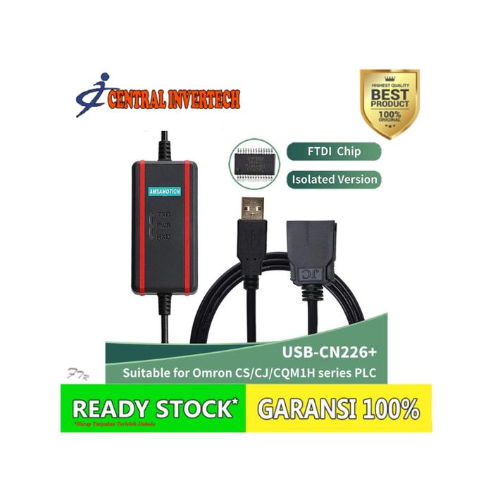 Jual AMSAMOTION USB-CN226+ Suitable Omron PLC Programming Cable FTDI ...