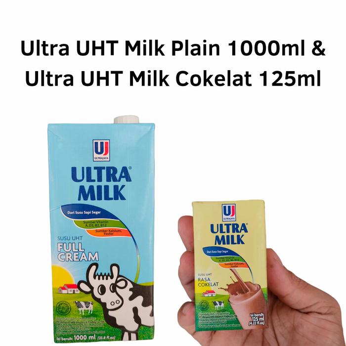 Jual Ultra UHT Milk Full Cream 1000ml & Ultra UHT Milk Cokelat 125ml ...