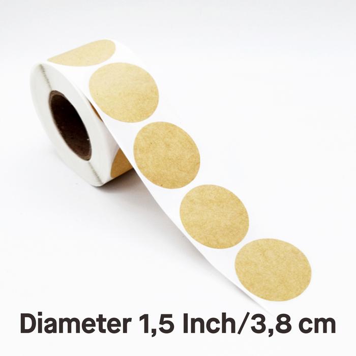 Jual Stiker Label Kraft Blank Sticker Polos Bundar Tag Kado (500 pcs ...