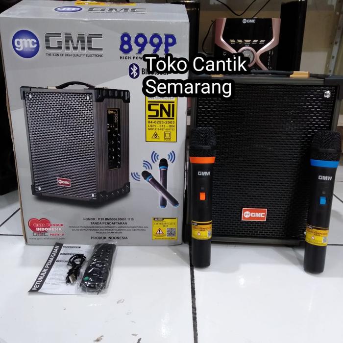 Jual Speaker Portable GMC 899P Bluetooth Karaoke 2 Mic Wireless High ...