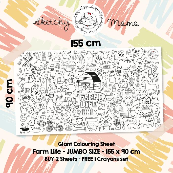 Jual Giant Colouring Sheet Kertas Mewarnai Jumbo Paper 155 x 90cm ...