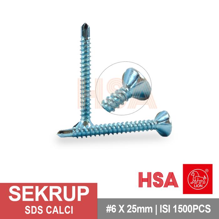 Jual SKRUP SDS / SELF DRILLING SCREW CALCI HEAD LION #6 X 25 | ISI 1500 ...