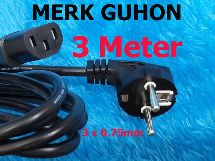 Jual Kabel Power 3m Komputer Pc Cpu 3 Meter Merk Guhon 3x0,75mm Di ...