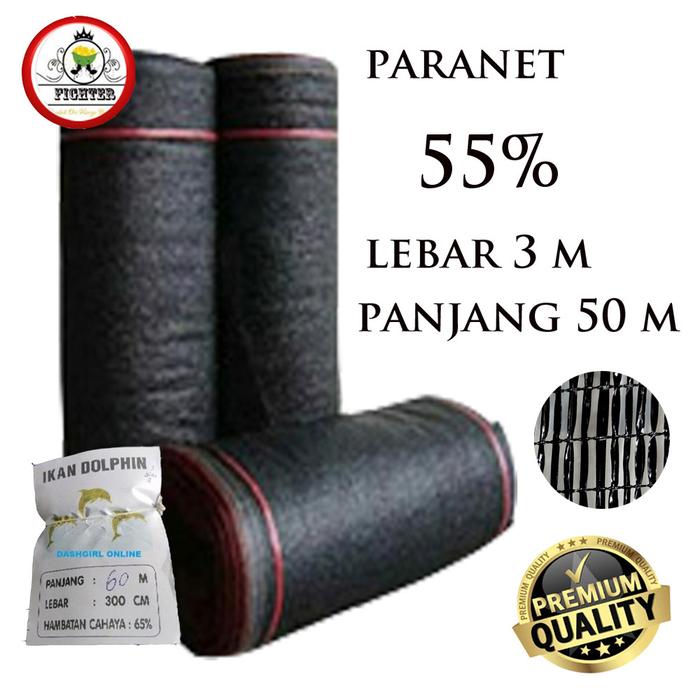 Jual Shading net / Agronet / Jaring tanaman / Paranet 55% lebar 3 m Rol ...