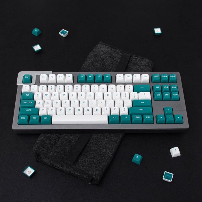 Jual White & dark green keycaps MSA profile double shot 150 keycaps ...