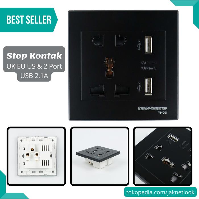 Jual Stop Kontak Colokan Listrik Wall Socket Dinding Tembok USB Outlet ...