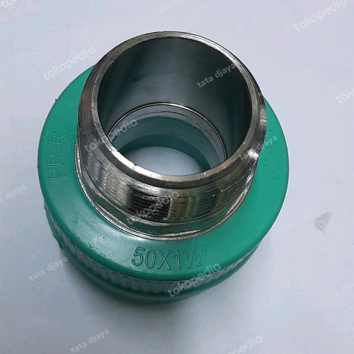 Jual sok drat luar ppr 11/2 inch x 50mm sdl ppr rucika wavin/tigris ...