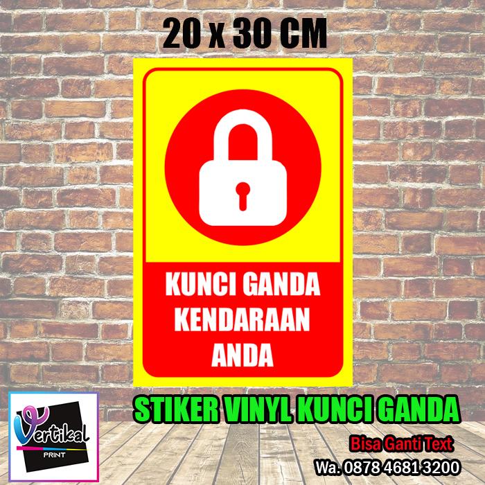 Jual Cetak Print Stiker Vinyl Kunci Ganda Kendaraan Anda Sticker 30x20 ...