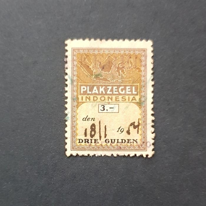 Jual Perangko/Prangko INDONESIA. PLAKZEGEL lama, 3 gulden. Peta ...