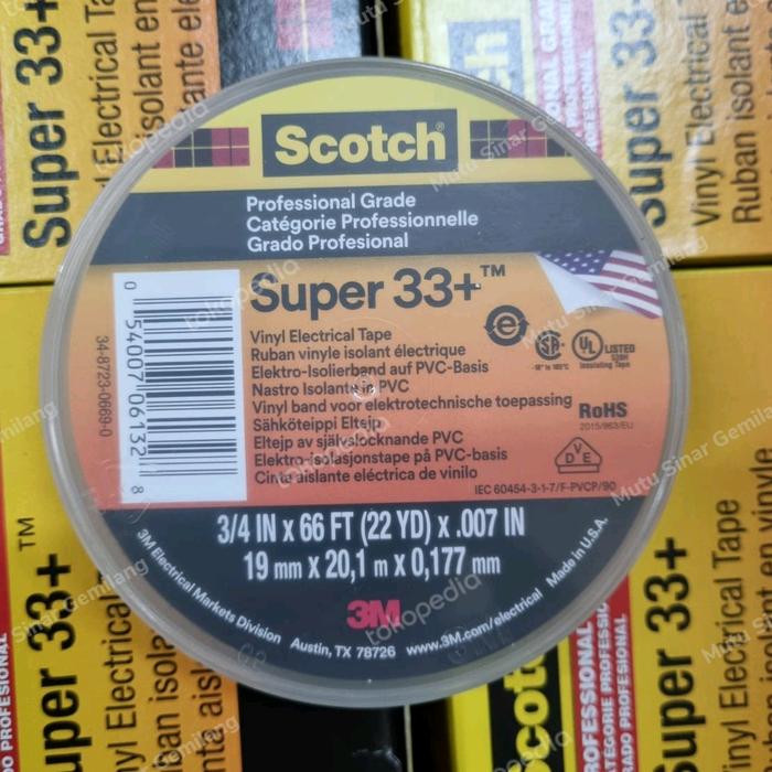 Jual 3M Scotch Super 33+ Vinyl Electrical Tape - Isolasi Listrik ...