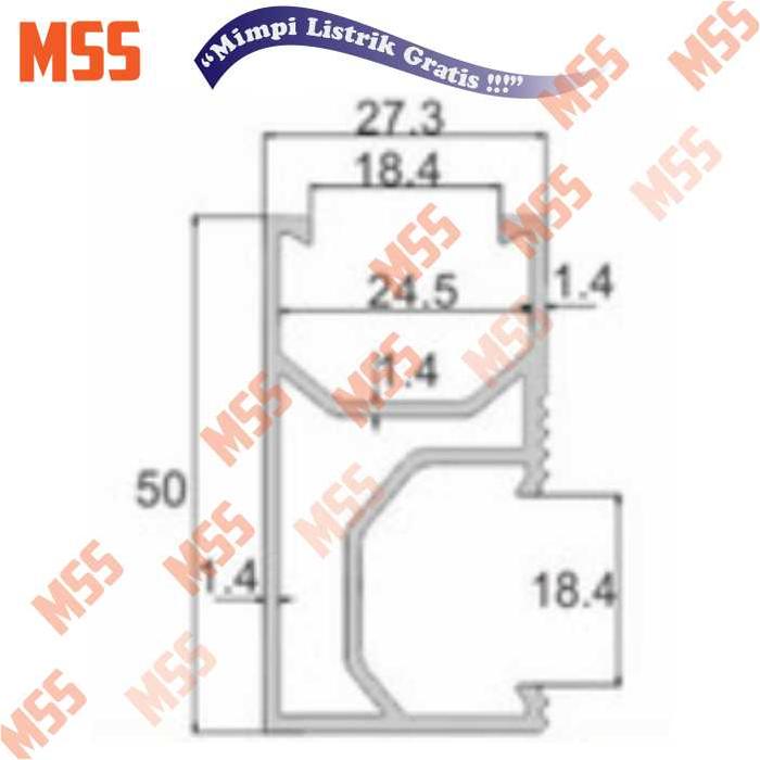 Jual Aluminium Rail PV Mounting 5528, Solar Modul / Panel, P 330cm, T 1 ...