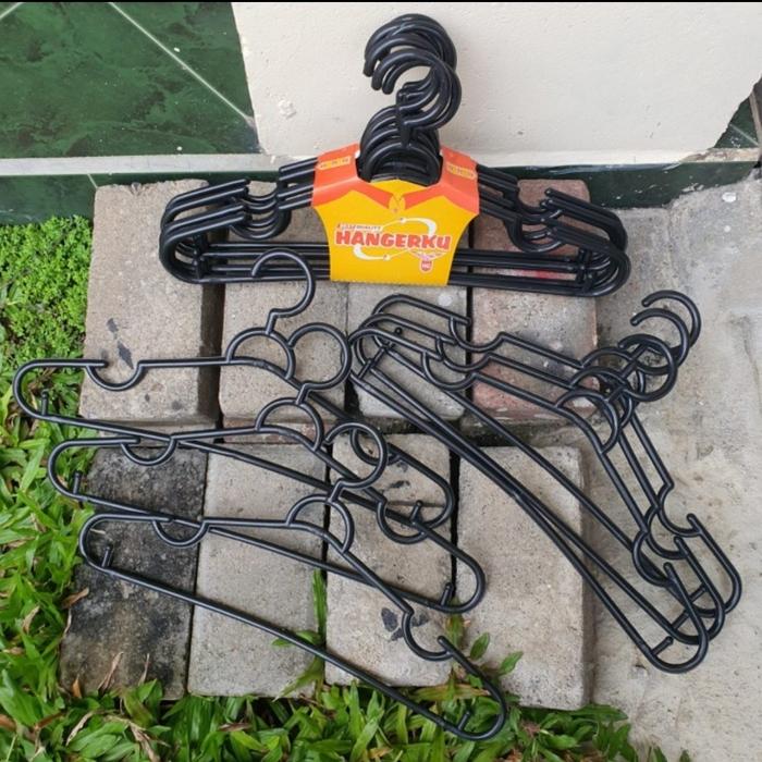 Jual Hanger Plastik Besar Hangerku Hitam HG Lebar 39cm isi 6pcs - Kota ...