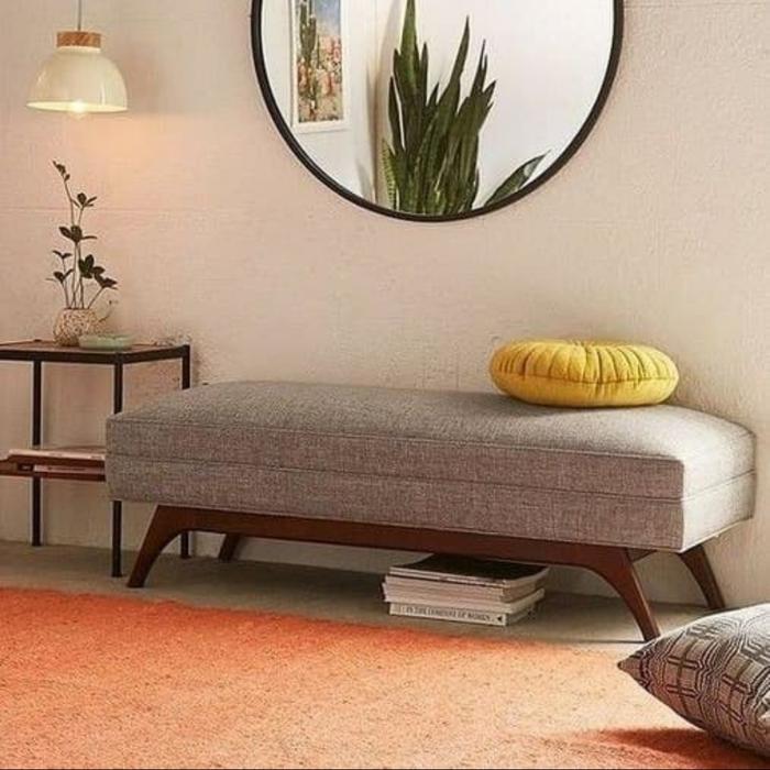 Jual Sofa Bench Stool Minimalis Kayu Jati Kain daphnie - Kab. Jepara ...