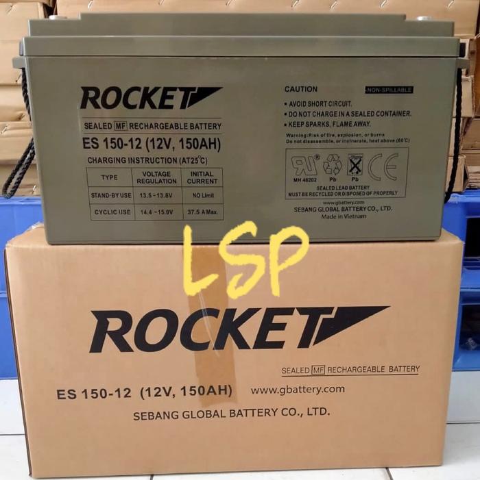 Jual Aki Rocket ES 150-12 VRLA MF 12V 150Ah Baterai Accu Kering ES-150 ...