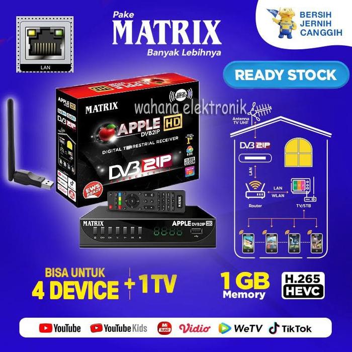 Jual stb matrix apple dvb2ip merah - standar box - Kota Jambi - Starlin ...