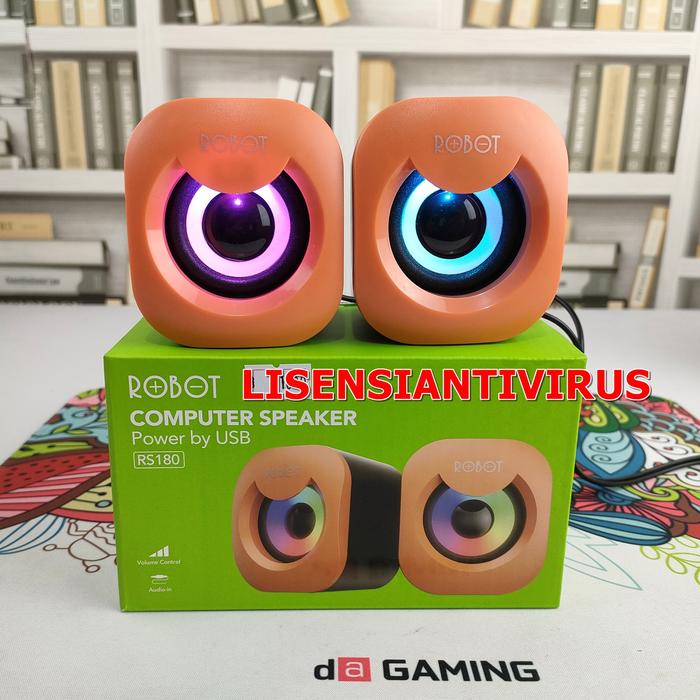 Jual Speaker Robot RS180 Speaker Multimedia USB Speaker RGB 4W Kuning 3.5mm - Kota Bandar ...