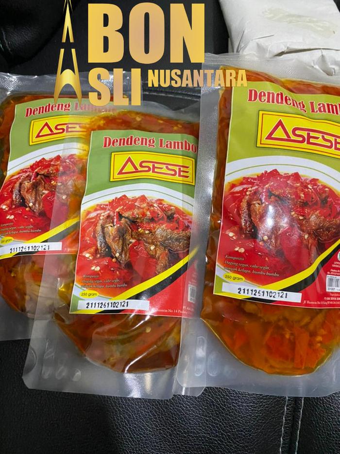 Jual dendeng lambok asese/ sambel sambal dendeng lambok asli padang ...