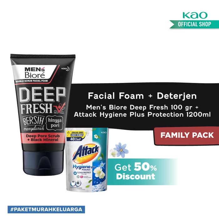 Jual [Family Pack] Men's Biore Deep Fresh + Attack Hygiene Plus ...