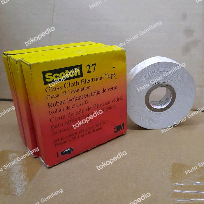 Jual 3M Scotch 27 3/4in Glass cloth Electrical Tape/Isolasi Tahan Panas ...