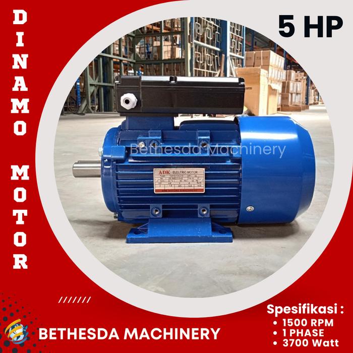 Jual Electro Motor ADK 5 hp 3,7 KW 1 Phase B3 1500rpm dinamo 5HP - Kota ...