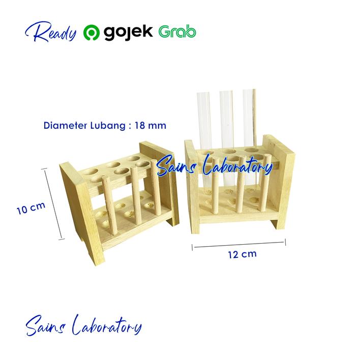 Jual Rak Tabung Reaksi Kayu Test Tube Rack Rak Tabung Laboraturium Rak ...