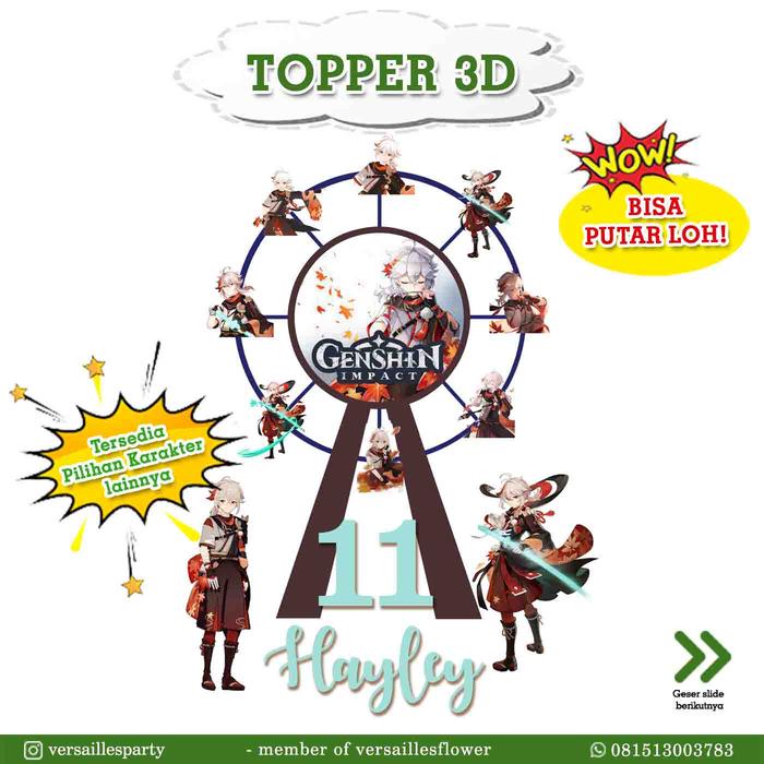Jual cake Topper Putar Genshin Impact / Topper 3D Bianglala Genshin ...
