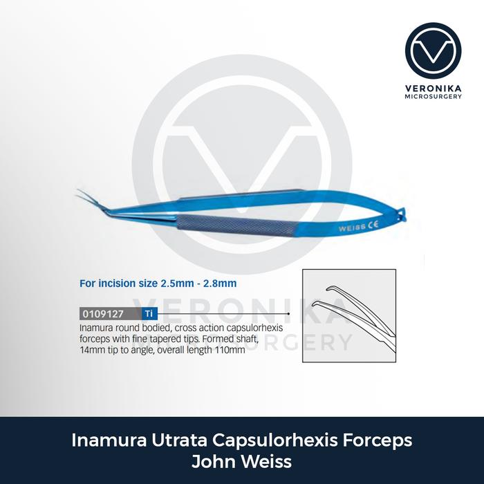 Jual Inamura Utrata Capsulorhexis Forceps Titanium John Weiss Germany ...