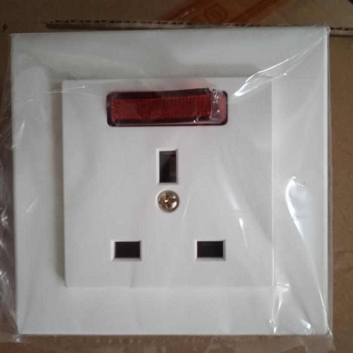 Jual STOP KONTAK AC WITH INDIKATOR SWITCH - BROCO PLANO PUTIH - Jakarta ...