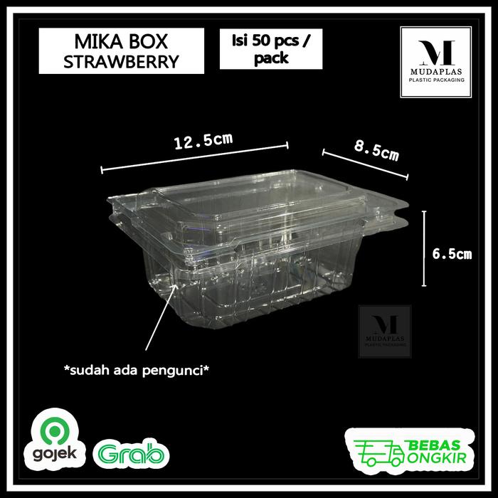 Jual Box Mika Buah Strawberry 250 gram / Mika Anggur / Mika Box ...
