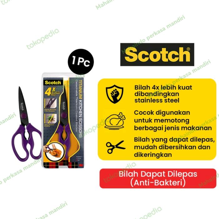 Jual 3M Scotch Scissors KS-DT Kitchen Detachable Purpel 9 Inch ...