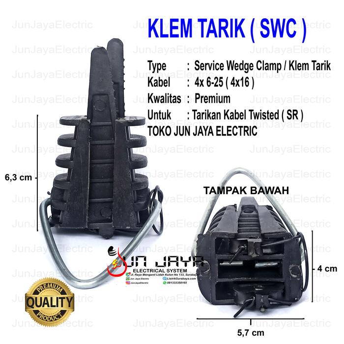 Jual Klem Tarik/Service Wedge Clamp 4x6-25 untuk Tarikan Kabel PLN (SWC ...